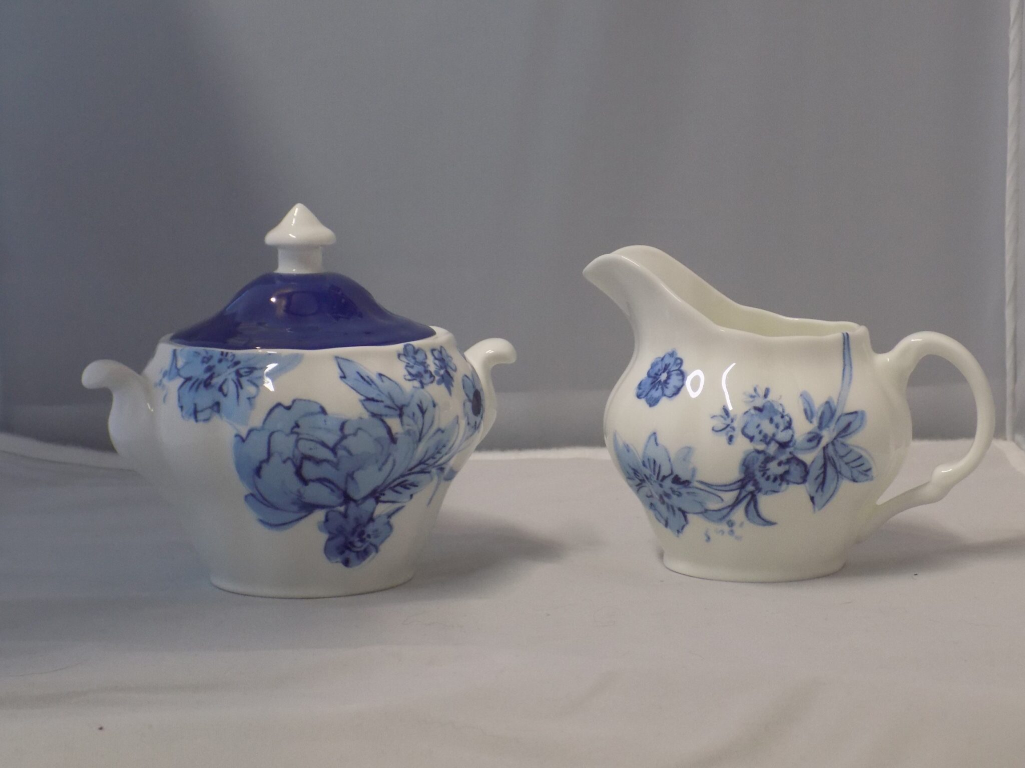 Bali Blue Cream and Sugar Set - Elegant Lady Tea Pots